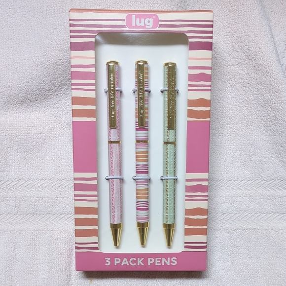 lug | Office | Lug Pens 3pk Scribble Love Waves Pink New | Poshmark